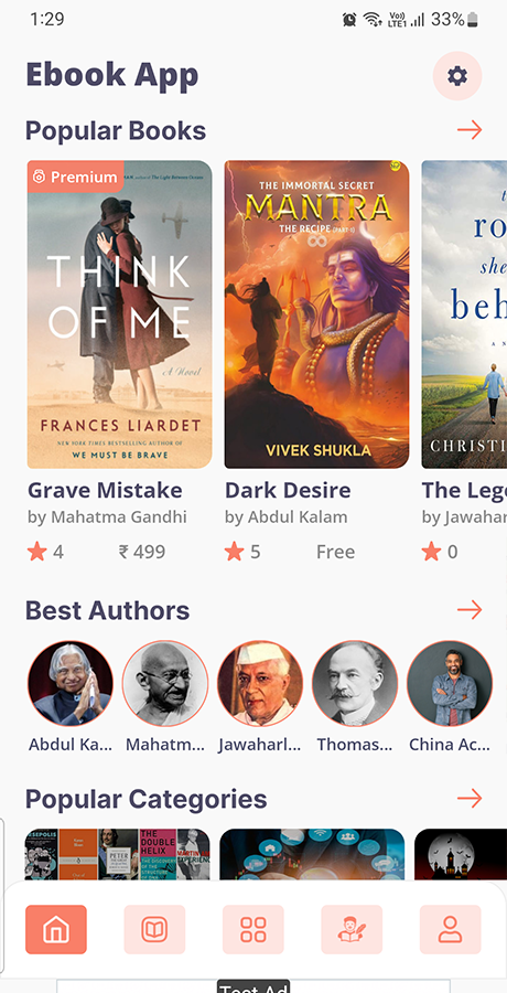 Android EBook App (Books App, PDF, ePub, Online Book Reading, Download ...